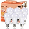 Amazon | LED電球 E26口金 100W形相当 12.3W 1520lm 高輝度 電球色 2700K 広配光タイプ 高演色 省エネ 密閉形器具対応 調光不可 6個入 (100W形 ...