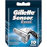 Gillette Sensor Excel Razor Blades for Men, Pack of 10 Refill Blades ...