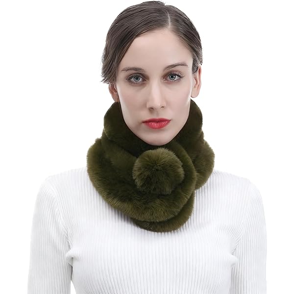 Amazon | [ハヤシグチ] ロシアンセーブル編みこみファースヌード＆ティ