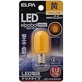 Amazon.co.jp: エルパ (ELPA) LEDナツメ形 LED電球 照明 E12 100V 0.5W 電球色 屋内用 LDT1L-G-E12-G101 : ホーム＆キッチン