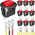 Amazon.co.jp: MKBKLLJY 10個入り 2方向ラウンドロッカースイッチ 12V 3ピン 3ポジション ON/OFF/ON ...
