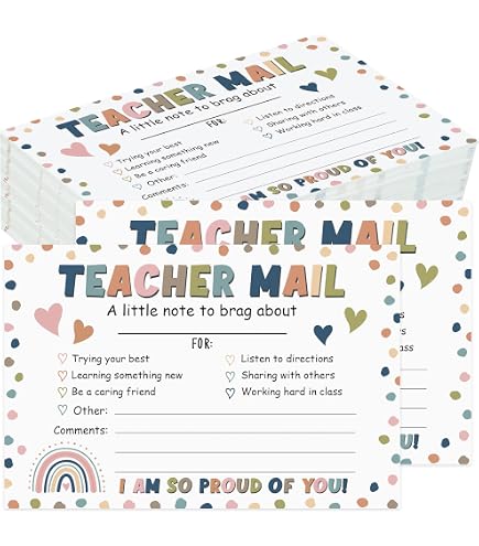 Brag Card Teacher Mail Notes To Parents - 50 Colorful S For Positive ...