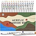 Amazon | Arrtx アクリルマーカー 90色 ブラシチップ アクリルペイントペン ロックペインティング 木製 キャンバス ストーン ガラス セラミック ファブリック DIY クラフト ...