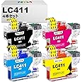 Amazon.co.jp: ロット番号「 NO.A6 」 マタインク LC411 LC411-4PK ブラザー (brother)用 インク LC411BK LC411C LC411M ...