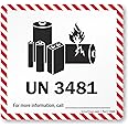 SmartSign Pack of 250 UN 3481" Lithium Battery Labels on a Roll | 4.75 ...