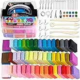 Shuttle Art Polymer Clay, 57 Colours Oven Bake Modeling Clay, Creative Clay Kit with 19 Clay ...