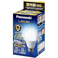 Amazon | LED電球 調光器対応 口金直径26mm 電球60形相当 昼光色相当(7.5W) 一般電球 全方向タイプ 密閉器具対応 断熱材器具対応 PSE認証 (60W 昼光色 ...