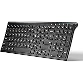 iClever BK10 Bluetooth Keyboard, Multi Device Keyboard Rechargeable Bluetooth 5.1 with Number ...