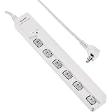 Amazon.co.jp: エルパ (ELPA) スイッチ付タップ コンセント 延長コード LED 横差し 6個口 2m WLS-LY62EB(W) : パソコン・周辺機器