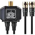 Amazon | DXアンテナ 分配器 アンテナ分配器 2分配 地デジ・BS/CS放送対応 【2K 4K 8K(3224MHz)対応】 ケーブル一体型 出力側ケーブル50cm ブラック EC ...