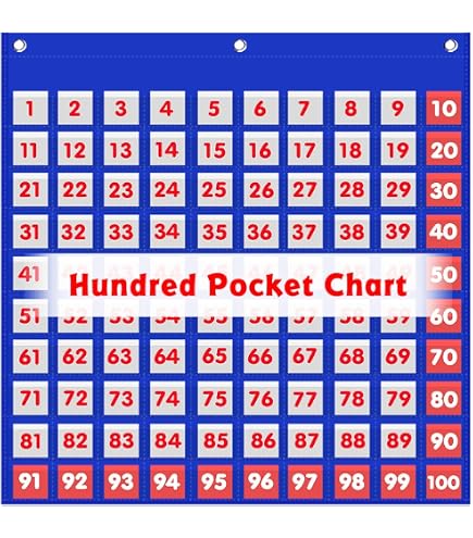 Sticky Tack 100 Pocket Chart With Flash Cards - Classroom Counting ...