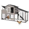 Amazon.co.jp: Ketive 69インチ 鶏小屋 大型木製鶏トラクター 車輪付き 防水 屋外 鶏小屋 家禽ケージ 裏庭 鶏小屋 ラン 敷く箱 安全な囲い (スローピングルーフ ...