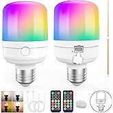 Eocean E27 Rechargeable Light Bulbs with Remote Control, Wireless light ...