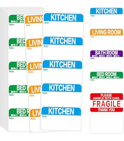 Packing Labels For Moving Boxes 960 Count Home Moving Color Coding ...