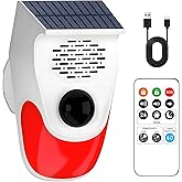 Amazon.co.jp : 太陽警告灯 1パック 屋外 防水 ソーラー充電 防犯アラーム 警報機 人感センサー LEDフラッシュ129dBサイレンサウンド IP65防水 充電 3種類のモード ...
