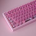 Amazon | 透明キーキャップ 114キーチェリープロファイルPC素材 Pink Keycaps Set チェリーMxスイッチのメカニカル ...