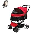 Amazon.co.jp: MOTASAN ペットカート 犬カート 対面両用 多頭 折りたたみ 収納 コンパクト 大開口 ストッパー 中型犬 ...