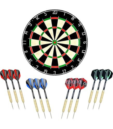 Family Dart Board Theefun 16-Inch Safety Dart Board Set With 6 Soft Tip ...
