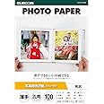 Amazon | エレコム 写真用光沢紙 紙つまみ台紙入り バリュー 薄手 2L判 100枚 EJK-TVL2L100 ホワイト | フォト用紙 | 文房具・オフィス用品