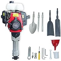 Amazon | MOTOFUTURE エンジンブレーカー はつりハンマー 4サイクル 5種アタッチメント付 排気量68cc 打撃回数1800回/分 打撃エネルギ―85J ブルポイント タガネ ...