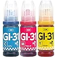 Amazon.co.jp: 【インクのチップス】キヤノン(Canon)用 ギガタンク(GIGA TANK) GI-31 GI-31-CMY カラー3色セット 互換インクボトル 純正品と同容量 ...