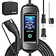 Amazon | joy all 電気自動車充電器 110V-240V SAE J1772 EV 充電ケーブル 4つ電流モード切替可能 8A/10A/13A/15A 電気自動車充電ケーブル長7 ...