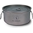 Amazon.co.jp: A.S.F. OUTDOOR チタン製クッカー 鍋 蓋付き 1900ml : スポーツ＆アウトドア