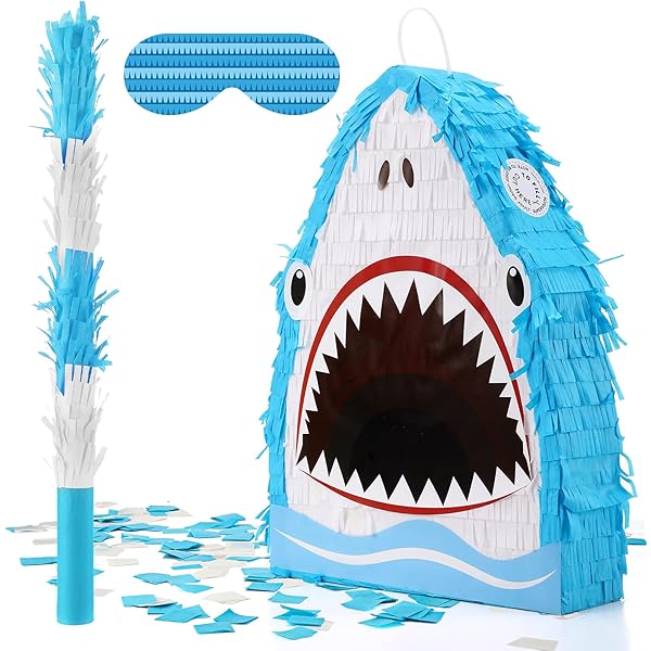Summer Decor Zhanmai 15.7 Inch Shark Piñata Summer Ocean-themed Fish ...