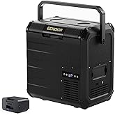 Amazon.co.jp: EENOUR 車載冷蔵庫 D10 10L -20℃～10℃ バッテリー1個付き 小型 両開きフタ コンプレッサー式 4WAY電源対応 AC100V DC12V ...