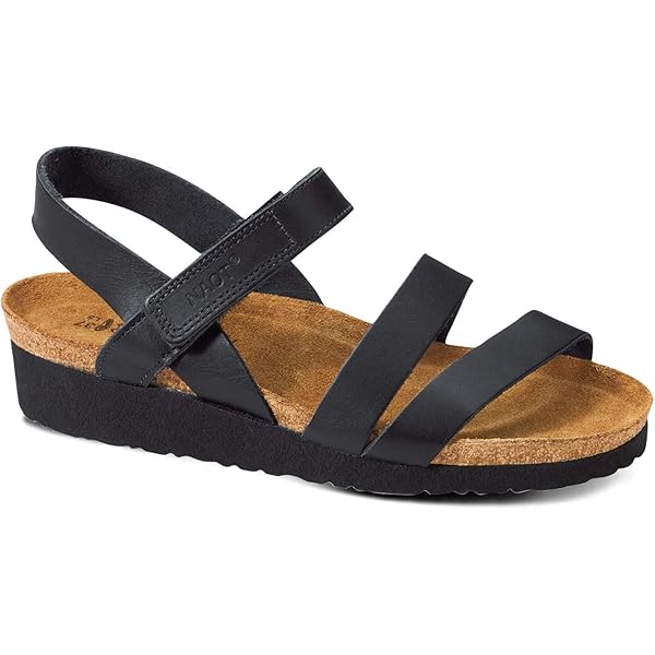 NAOT Women's, Wand Sandal, Black Velvet Nubuck/Glass Brown, 8