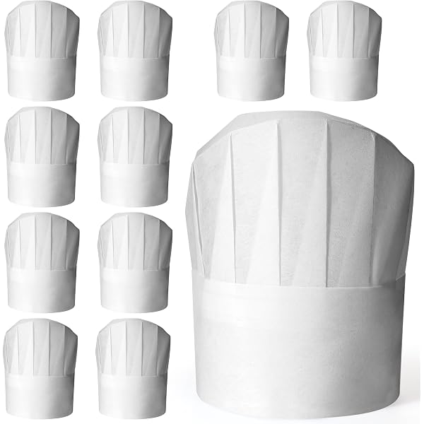 YIQXKOUY 100 Pieces Kids Chef Hat Non-Woven Fabric Chef Hats For Baking