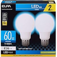 Amazon.co.jp: エルパ (ELPA) LED電球A形広配光 E26 昼光色相当 屋内用 2個入 LDA7D-G-G5103-2P