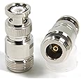 Amazon | wuernine 2個セット Nメス-BNCオス NJ-BNCP変換コネクタアダプタ ラジオアンテナ 無線機アンテナ 中継器 同軸ケーブルなど用対応アダプタコネクタ ...