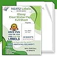 Clear Transparent Sticker Paper (8.5” x 11”) - Glossy Full Sheet Vinyl ...