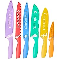 Amazon Basics 12-Piece Color-Coded Kitchen Knife Set, 6 Knives with 6 ...
