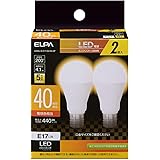 Amazon.co.jp : エルパ LED電球 2個セット ミニクリプトン球形 口金E17 40W形 電球色 5年保証 LDA7L-G-E17-G4106-2P : ホーム＆キッチン