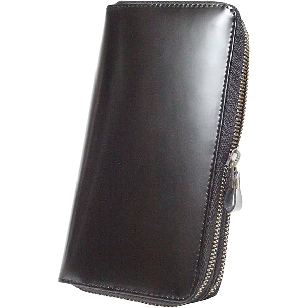 Amazon | [ベルクート] ブラック 本革 長財布 財布 メンズ ラウンド