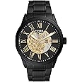 Amazon.co.jp: [Fossil] 自動巻き腕時計 FLYNN AUTOMATIC BQ2092 メンズ ブラック 正規輸入品 ...