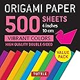 Origami Paper 500 sheets Vibrant Colors 4"... by Tuttle Studio
