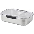 Smash Stainless Steel Bento Lunch Box, 3 Compartments, Black, 1300ml ...