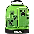 Minecraft Kids Lunchbox Creeper Zip Compartment Green Lunch Bag One ...