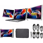domyfan 14" Laptop Screen Extender, FHD 1080P IPS Triple Portable ...