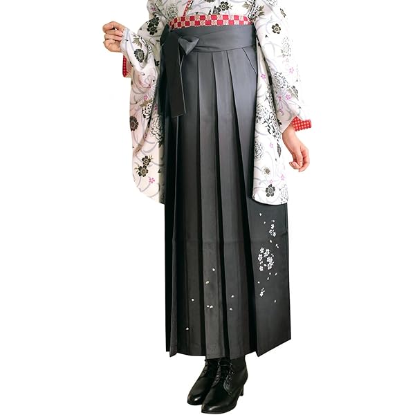 Amazon | [和さくら庵] 袴 はかま グラデーションぼかし 刺繍 グレー