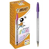 BIC Cristal Multicolour Ballpoint Pens With Wide Tip (1.6mm) Pens For Colourful Writing In ...