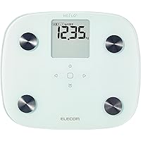Amazon | エレコム 体組成計 コンパクト【体重 体脂肪率 内臓脂肪レベル BMI 骨格筋率 骨量 基礎代謝 が測定可能】 ホワイト HCS-FS02WH | エレコム(ELECOM ...