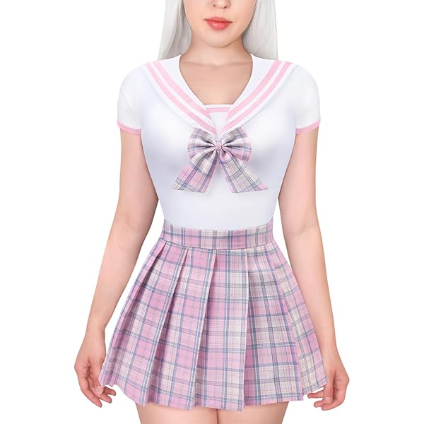 Amazon.co.jp: [LittleForBig] 大人ロンパース 制服 綿パジャマ 2点