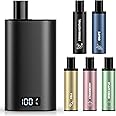 Amazon | DBL 電子タバコ べイプ ポッド交換式 フレーバー5種付き 25000回吸引可能 LEDディスプレイ搭載 爆煙 使い捨てカートリッジ 充電可能 持ち運び シーシャvape ...