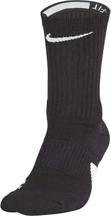 Amazon | ナイキ(NIKE) エリート クルー ソックス SX7622 013 ブラック/ホワイト 21-23cm | ソックス 通販