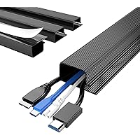 J Channel Cable Raceways - Black Raceway Cable Management System - 4x ...