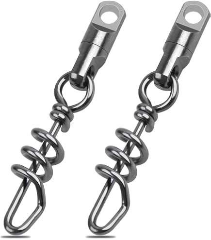 Corkscrew Swivel Snaps Leewoth Fishing - 2-Pack Stainless Steel 500lb ...